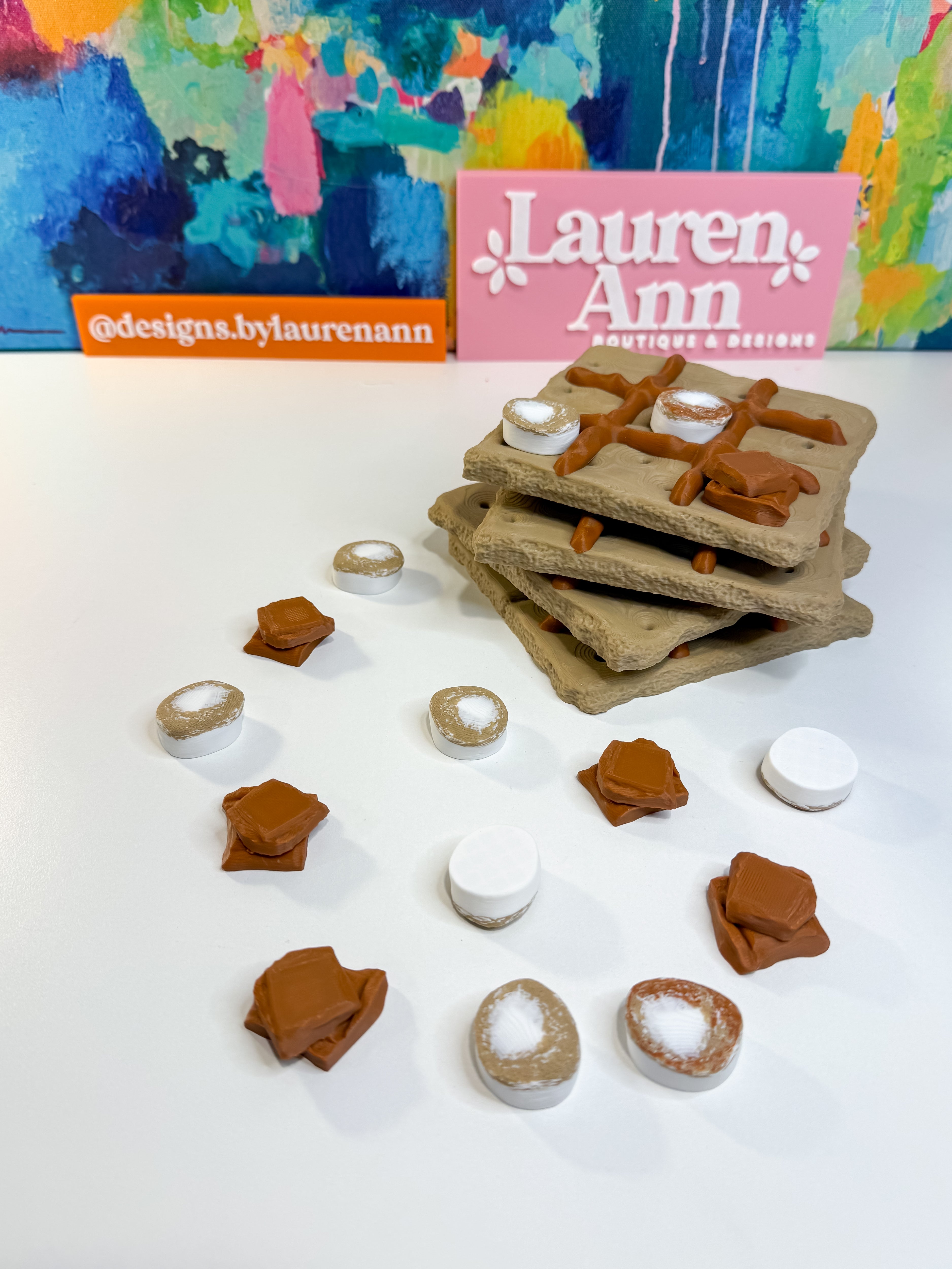 3D Printed S’mores Tic Tac Toe Game – Designs by Lauren Ann